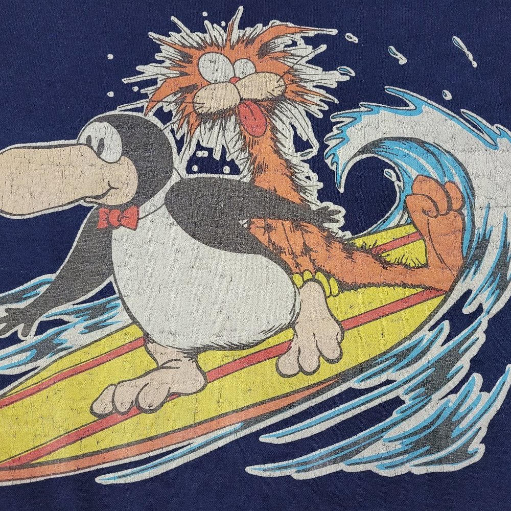 80s Bloom County Bill The Cat And Opus T-Shirt - Gem